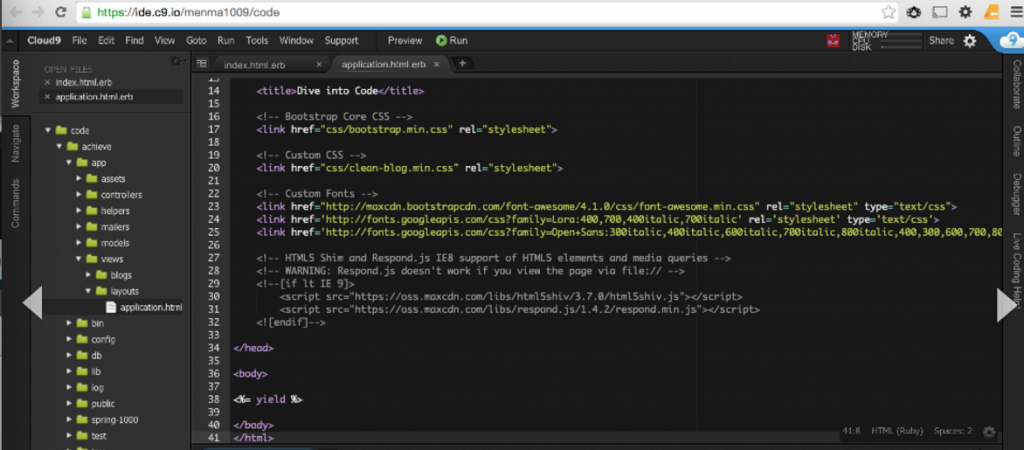 cloud9とbootstrapで作成したRuby on Railsアプリをデザインしよう！ | GMOクラウドアカデミー
